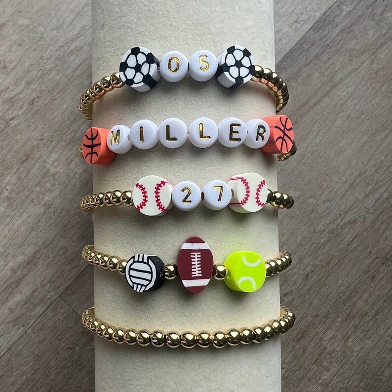 Custom Sports Bracelets - Gold | Baseball Bracelet | Baseball Mom ...