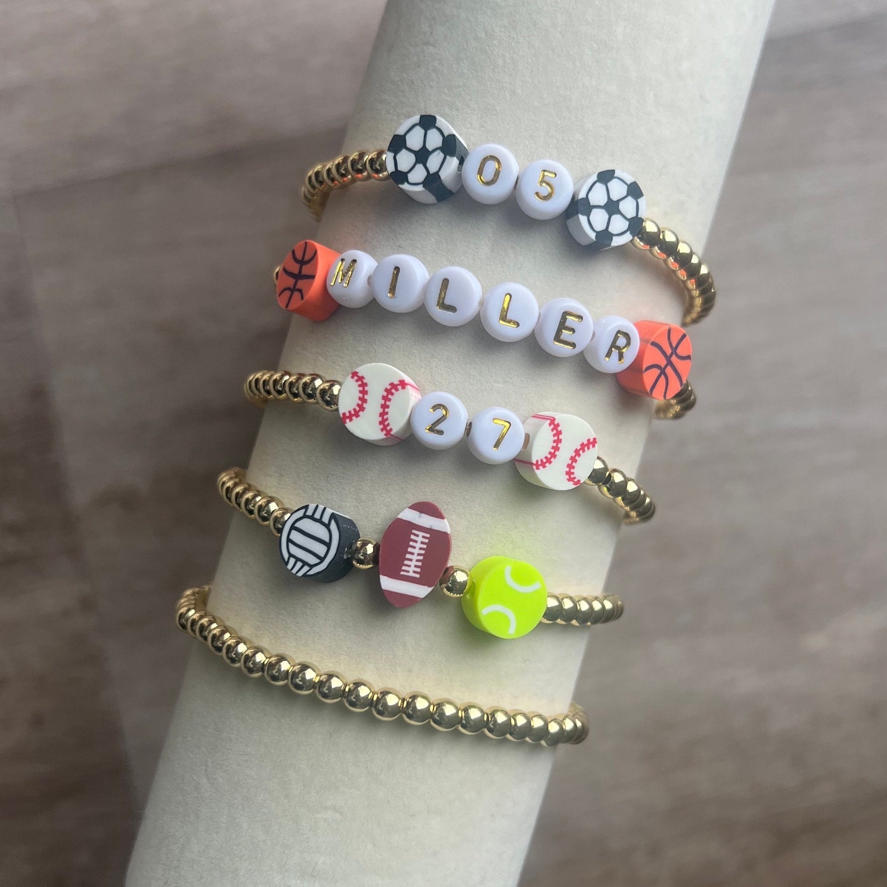 Custom Sports Bracelets - Gold | Baseball Bracelet | Baseball Mom ...