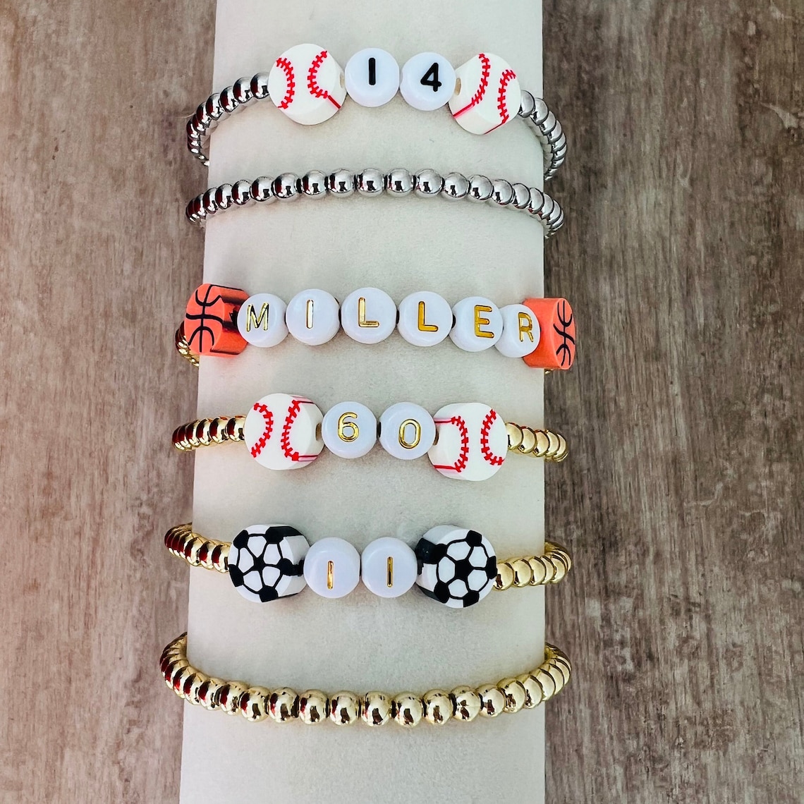 Custom Sports Bracelets - Gold | Baseball Bracelet | Baseball Mom ...