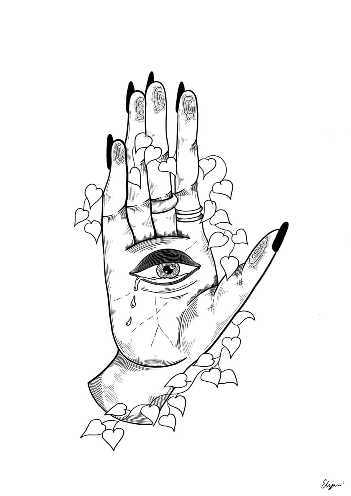 Original Hamsa Hand Print - Printable Wall Art - Etsy