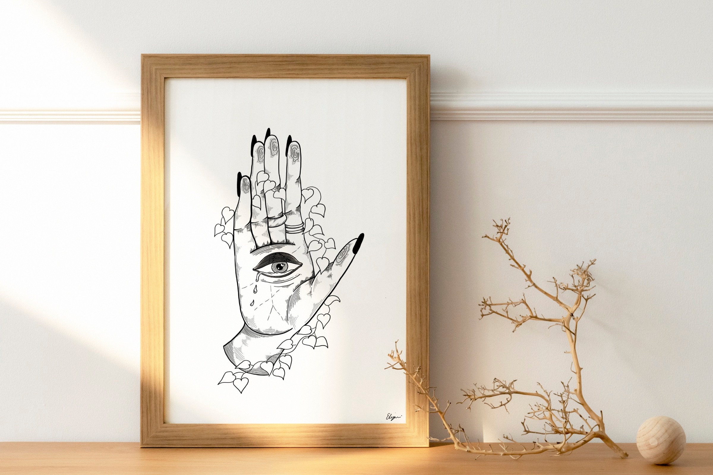 Original Hamsa Hand Print - Printable Wall Art - Etsy