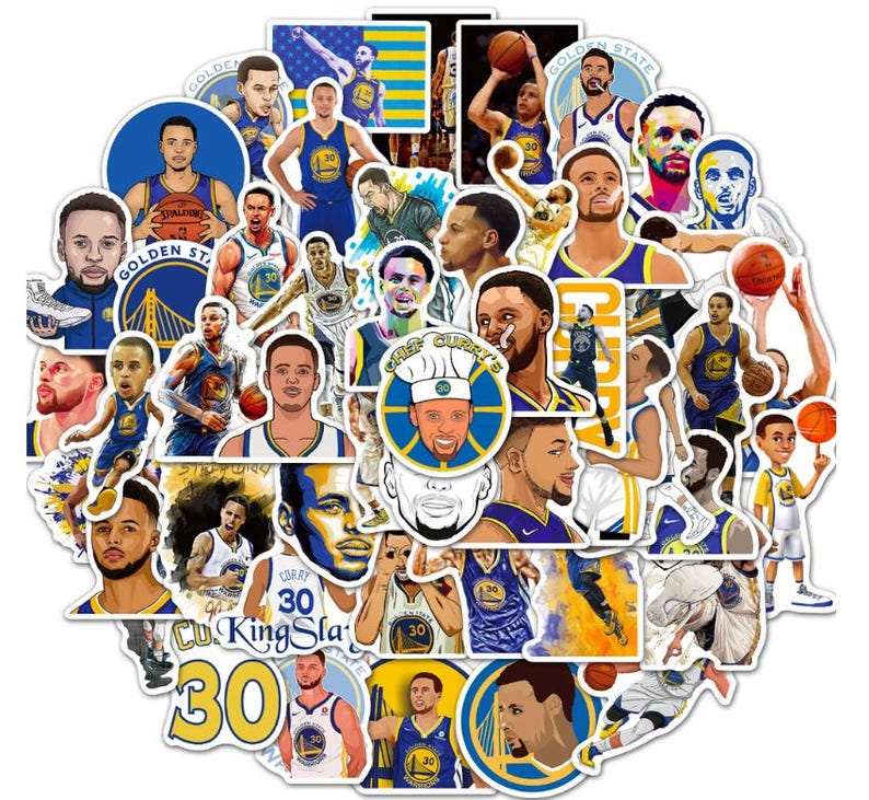 Steph Curry | Golden State Warriors (pack of 50) Vinyl Stickers | Self ...