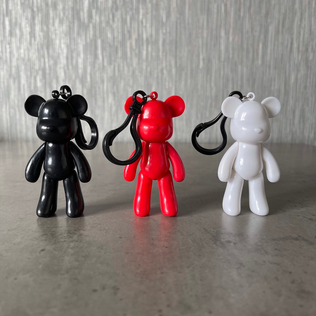 Bearbrick | 3D Keyring | Black, Red & White - Etsy