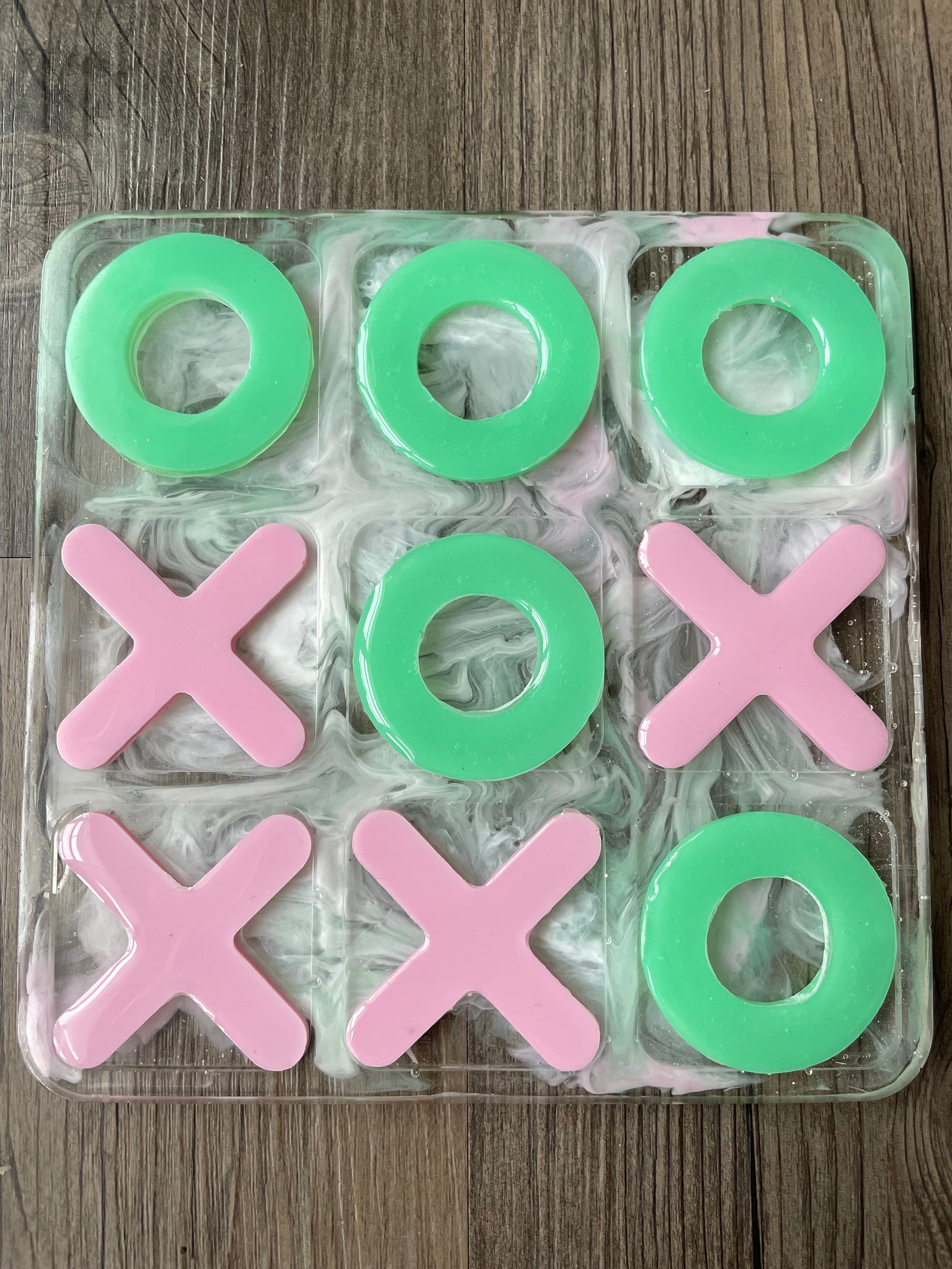 Custom Resin Tic Tac Toe Board With Personalized X's/o's & Swirl Board ...