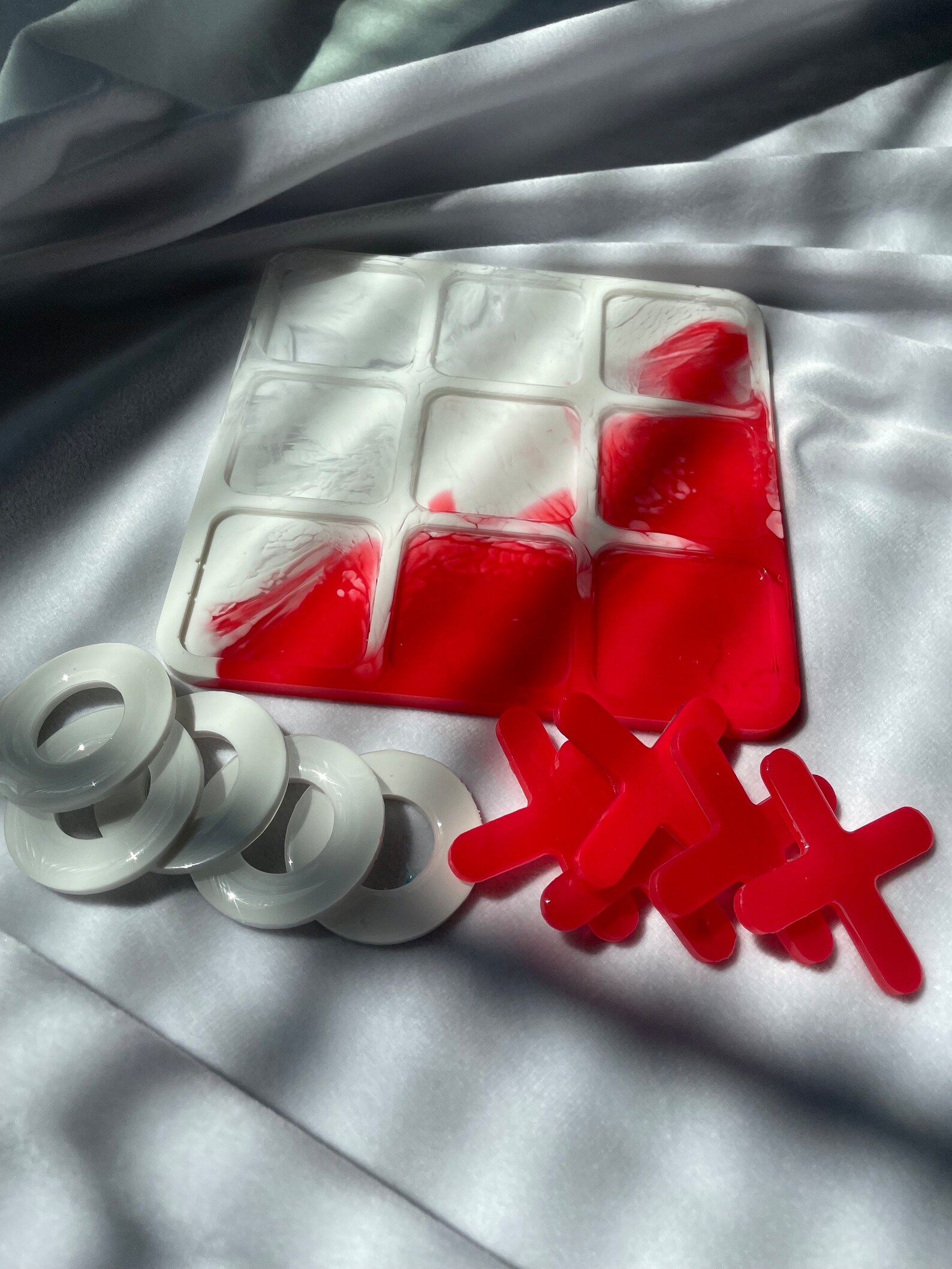 Custom Resin Tic Tac Toe Board With Personalized X's/o's & Swirl Board ...