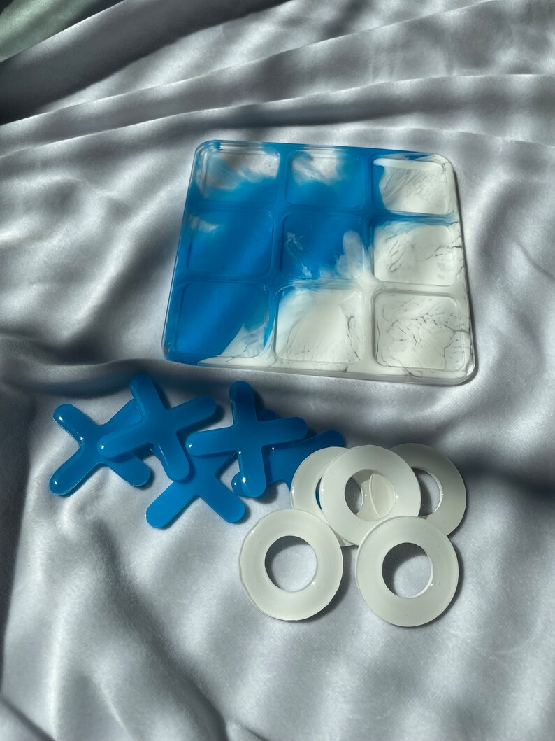 Custom Resin Tic Tac Toe Board With Personalized X's/o's & Swirl Board ...