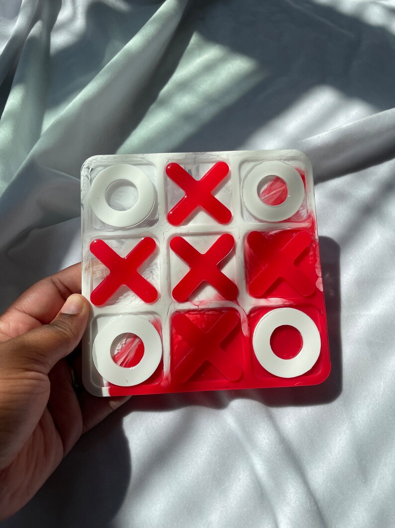 Custom Resin Tic Tac Toe Board With Personalized X's/o's & Swirl Board ...