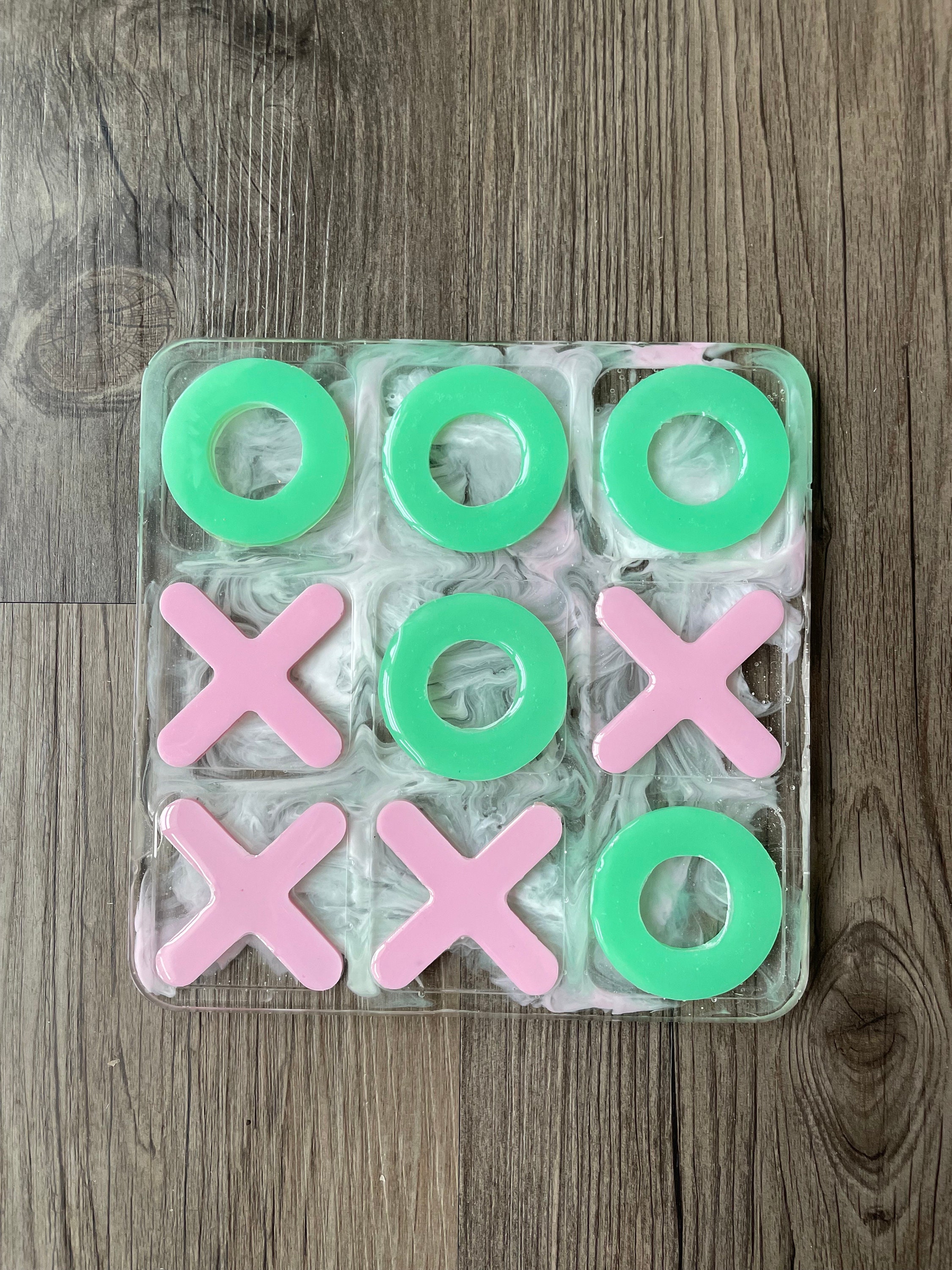 Custom Resin Tic Tac Toe Board With Personalized X's/o's & Swirl Board Game, Custom Tic Tac Toe ...