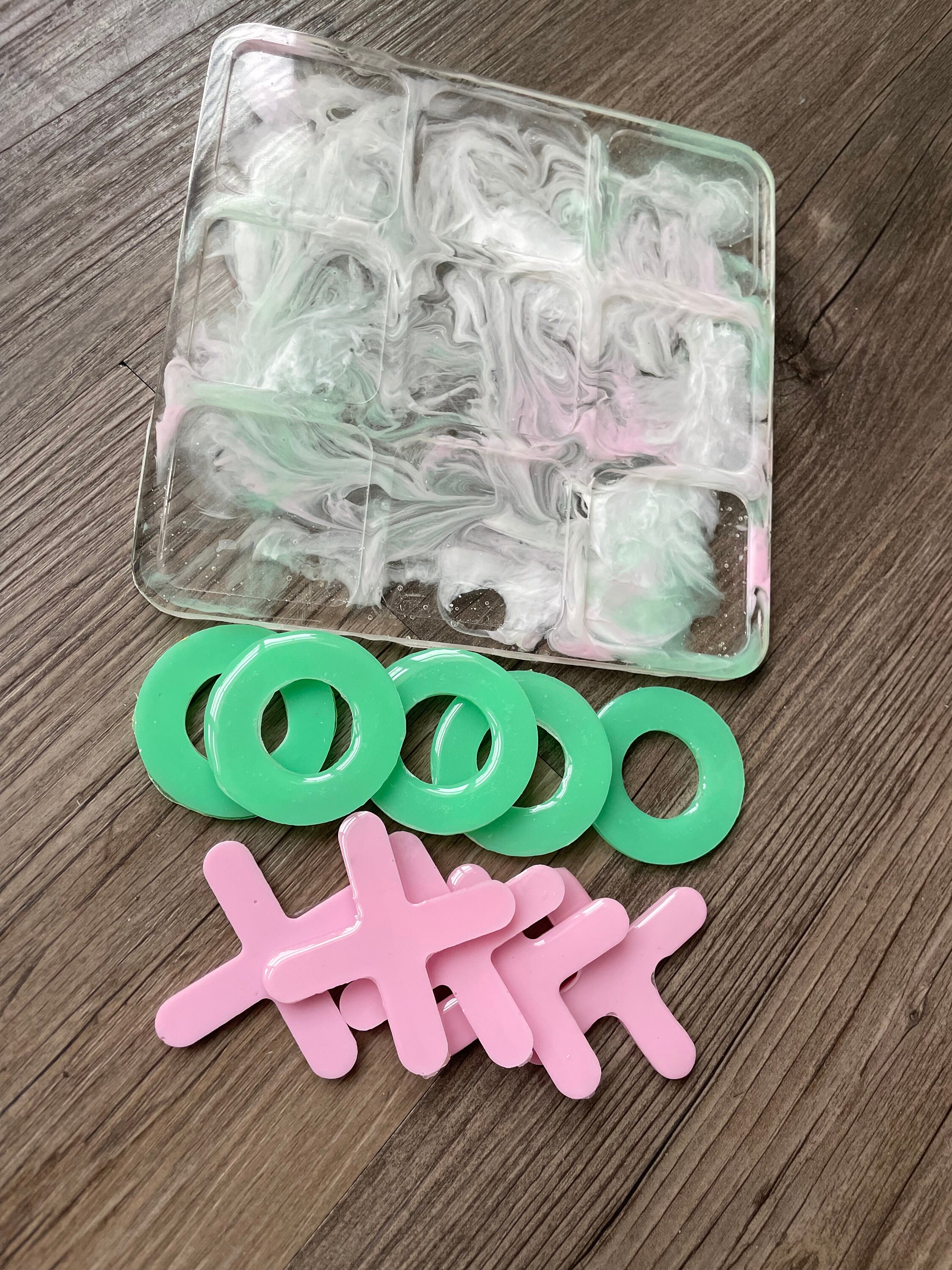 Custom Resin Tic Tac Toe Board With Personalized X's/o's & Swirl Board Game, Custom Tic Tac Toe ...
