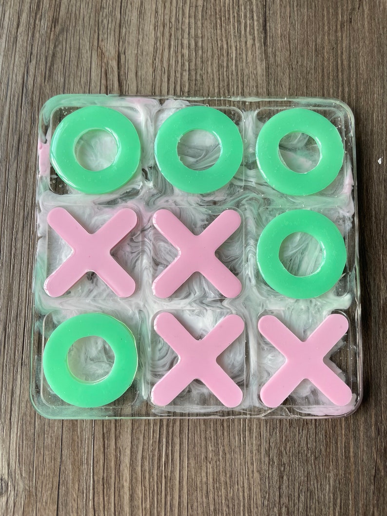 Custom Resin Tic Tac Toe Board With Personalized X's/o's & Swirl Board ...