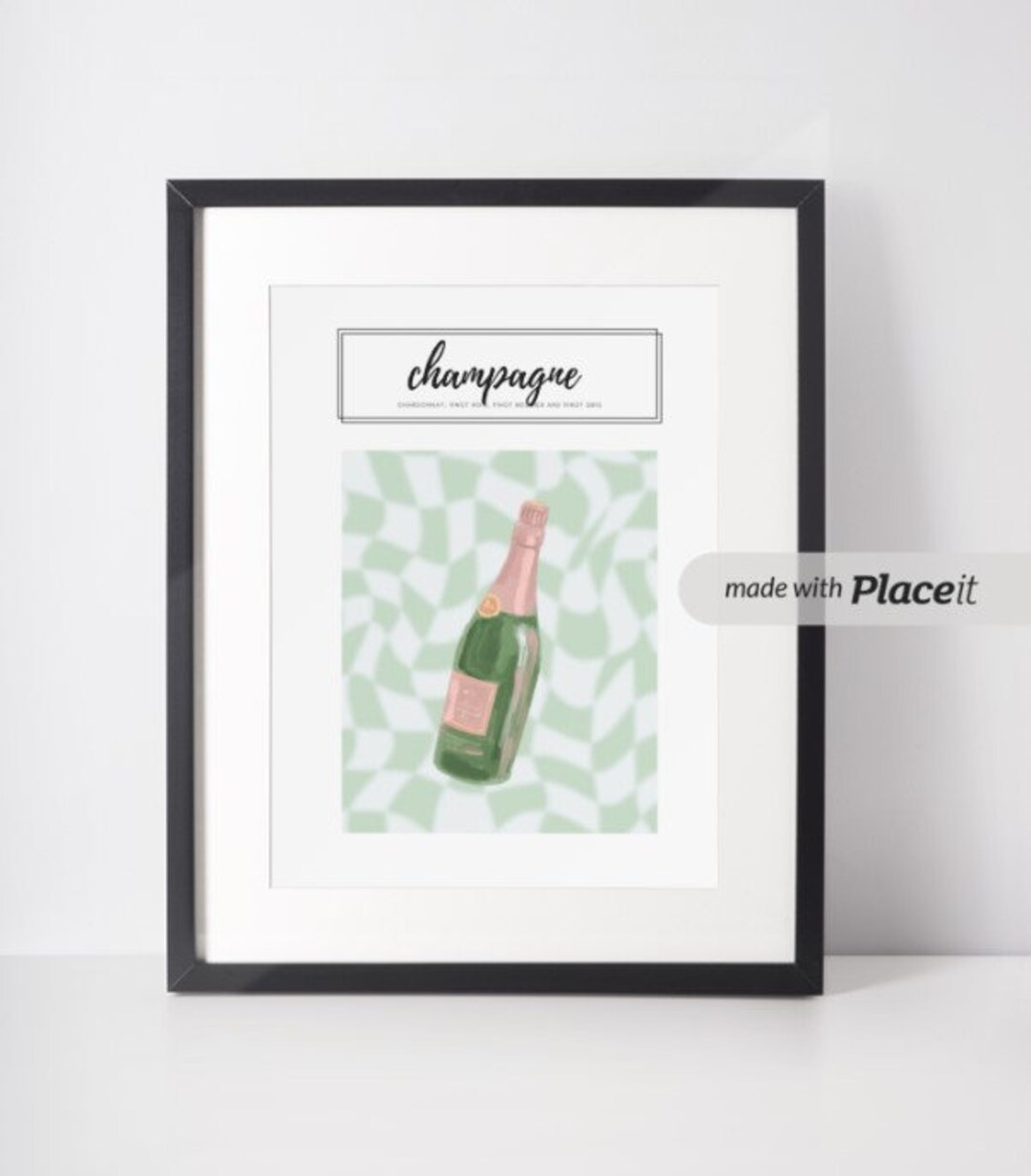 Champagne Digital Download, Sparkling Wine Print, Aesthetic Wall Decor ...