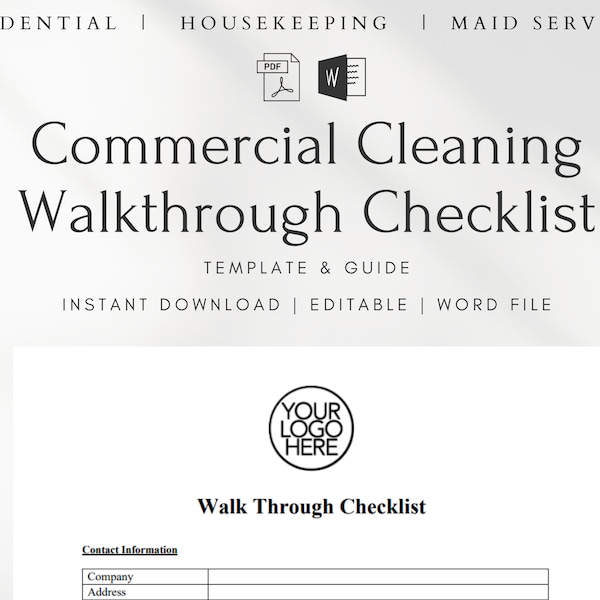 Commercial Cleaning Walkthrough - Etsy Commercial Cleaning Walkthrough - Etsy