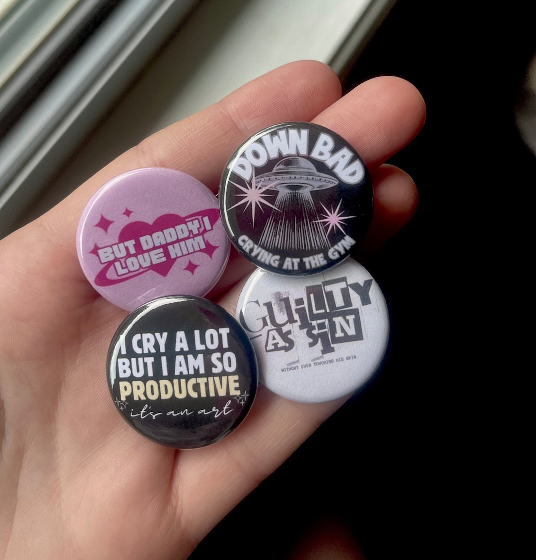 TAYLOR SWIFT 1.25 Pinback Button Badge Pin Set TTPD Tortured Poets ...