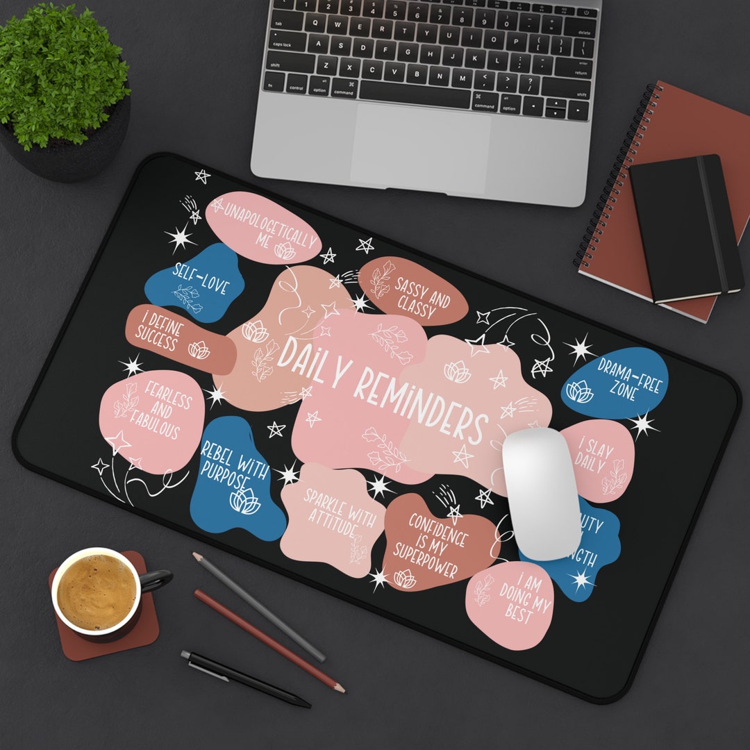 Cute Desk Mat Daily Reminders Pastel Desk Mat Daily Motivational ...