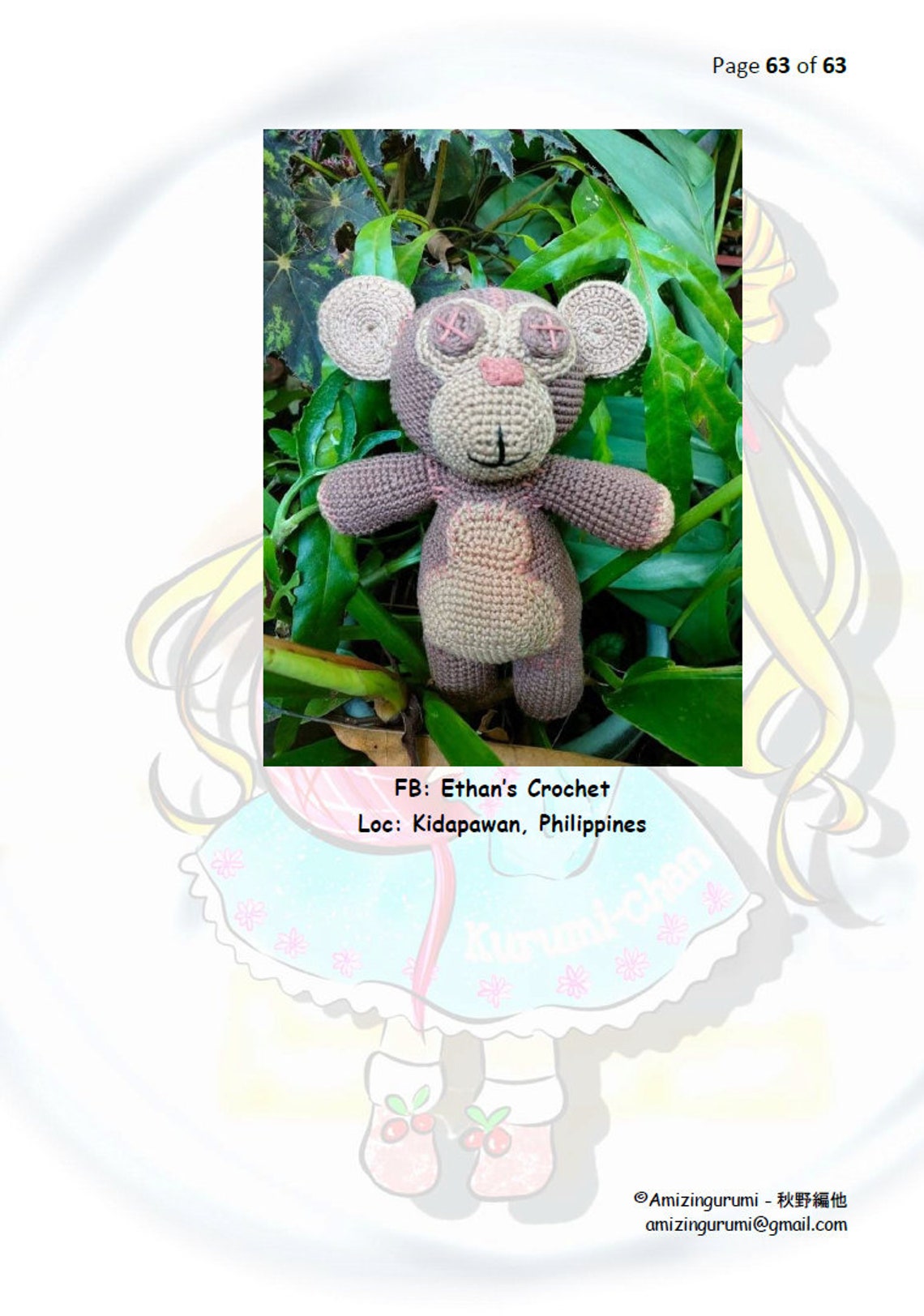 Cocomelon Brown Monkey Mochi digital Crochet Pattern ONLY - Etsy