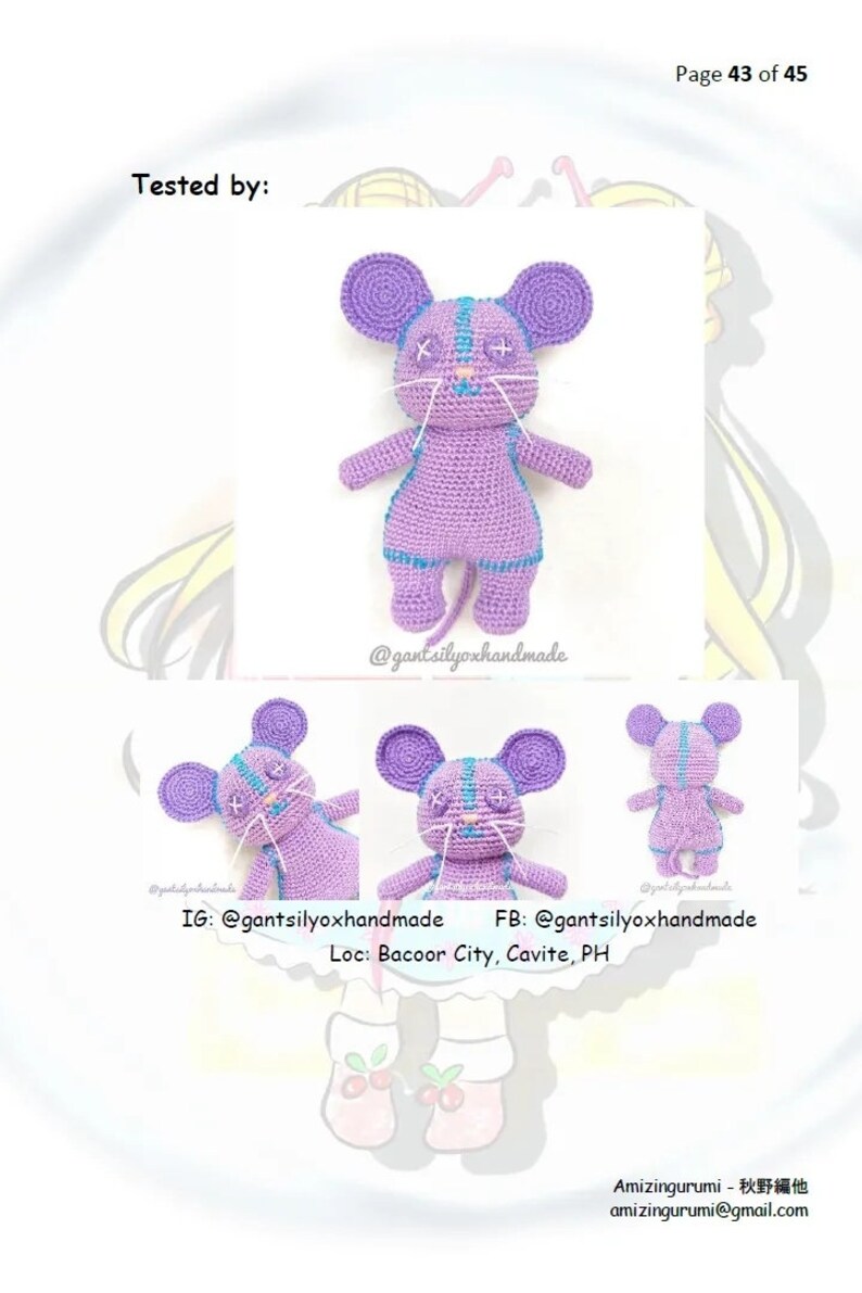 Purple Mouse digital Crochet Pattern ONLY - Etsy