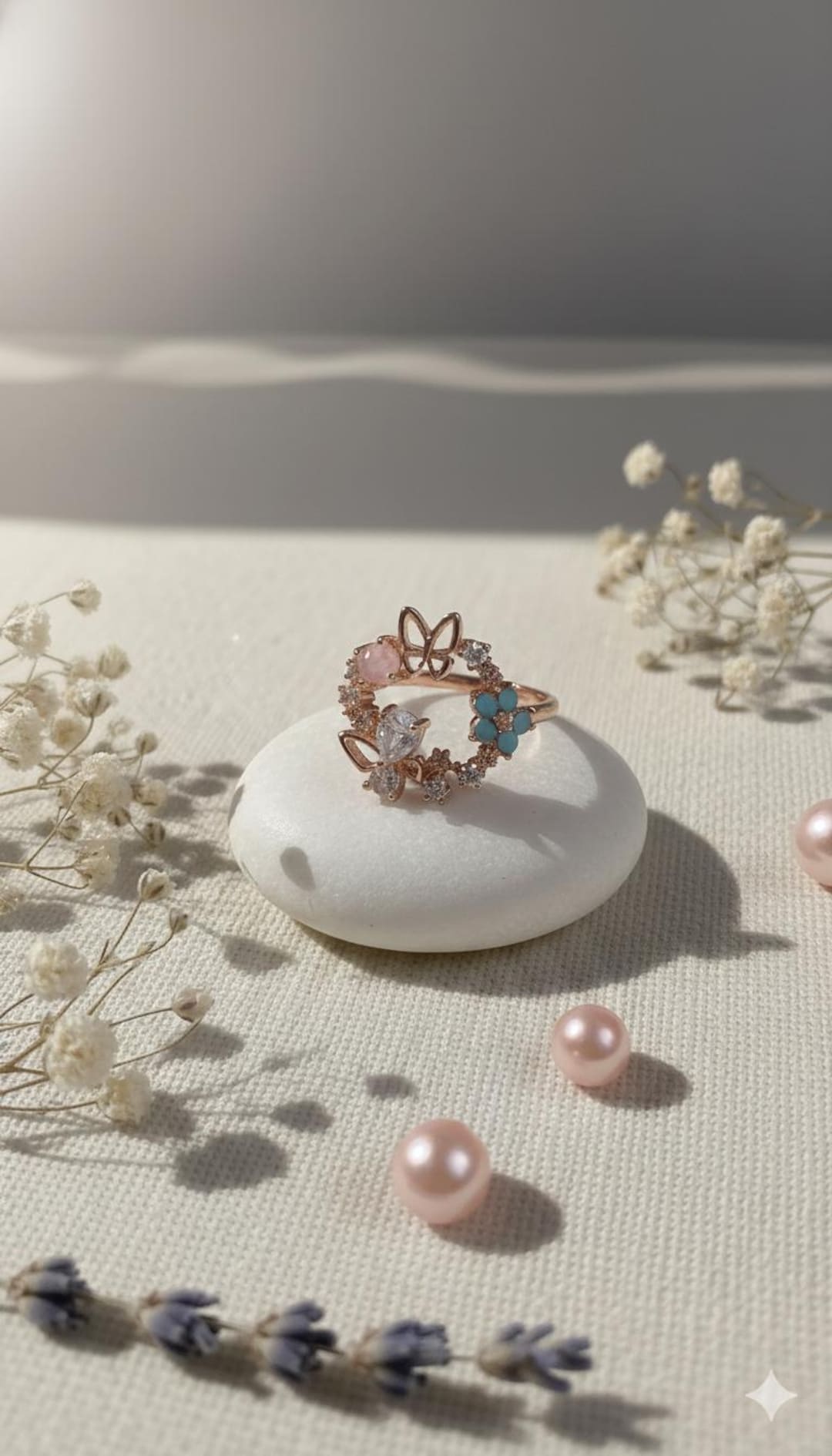 Dreamy Butterfly Flower Ring – Aesthetic Jewelry Gift for Her, Romantic ...