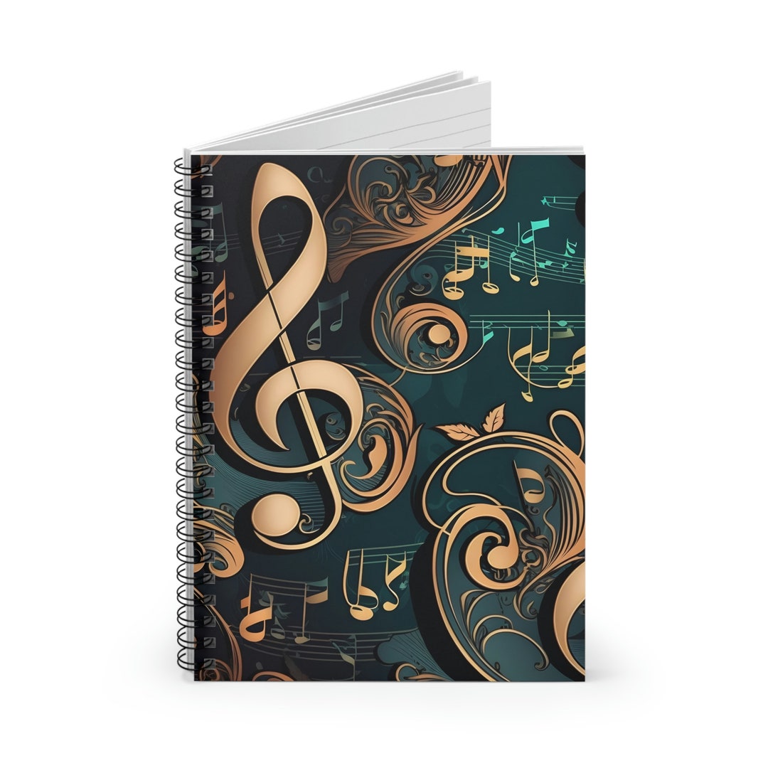 Notebook With Musical Symbols Spiral Notebook for Music Lovers - Etsy