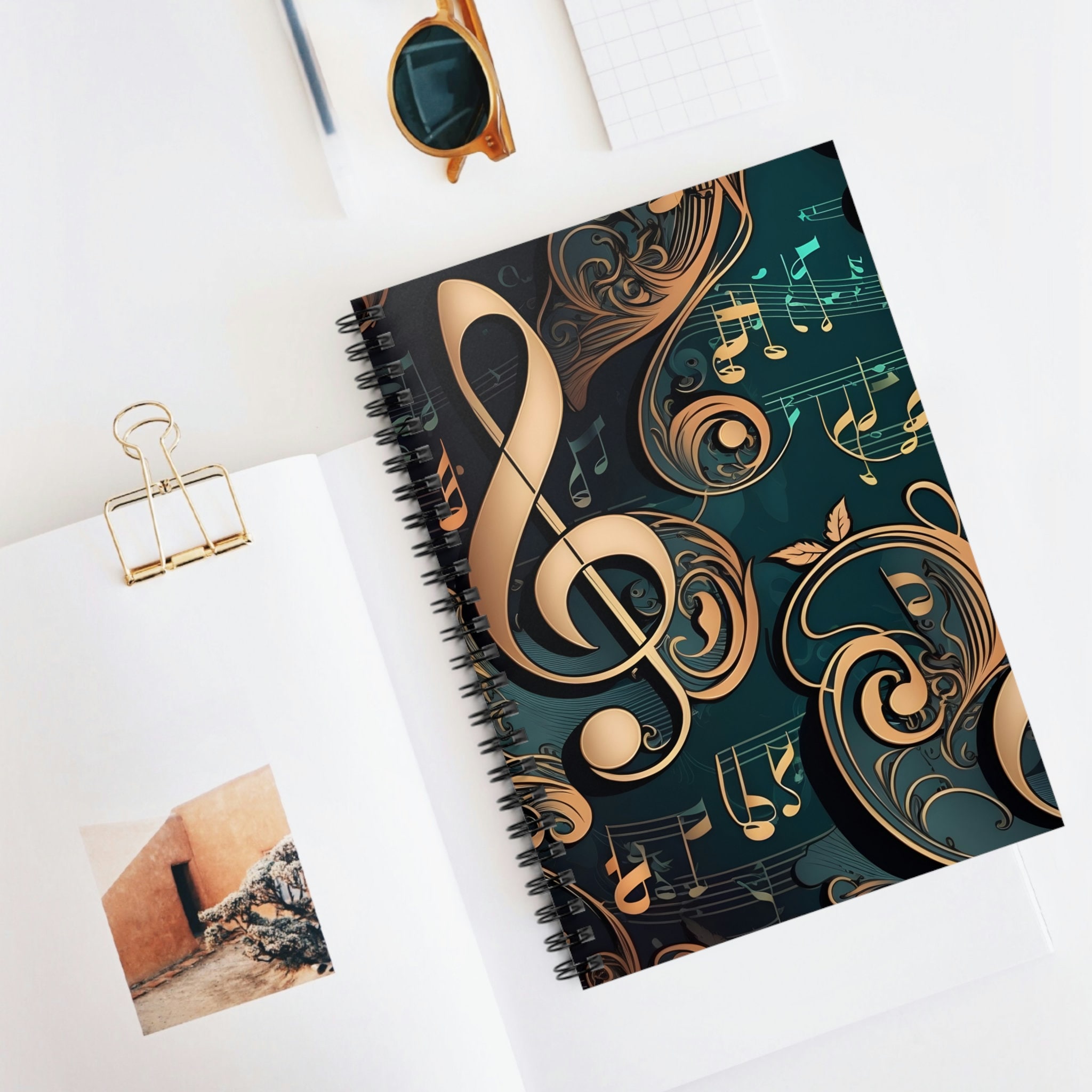 Notebook With Musical Symbols Spiral Notebook for Music Lovers - Etsy