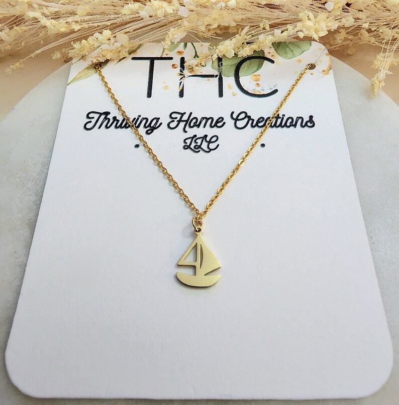 Sailboat Gold Necklace, Gold Boat Necklace, Boat Necklace, Boat Charm ...