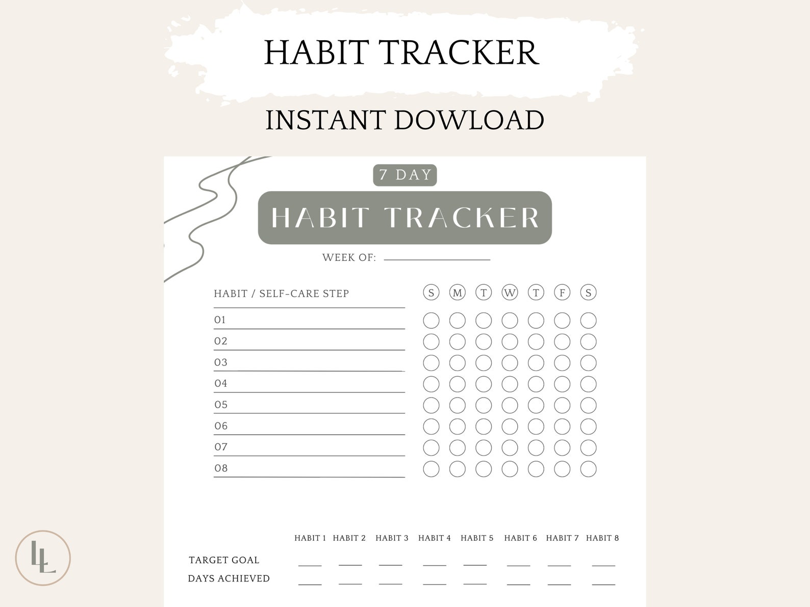 Habit Tracker Printable Template Habit Tracker Editable - Etsy