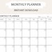 Monthly Calendar Planner Editable Template, Blank Monthly Calendar ...