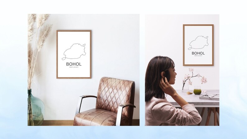 Bohol Philippines Poster Printable A3 Map Elegant Poster Bohol ...