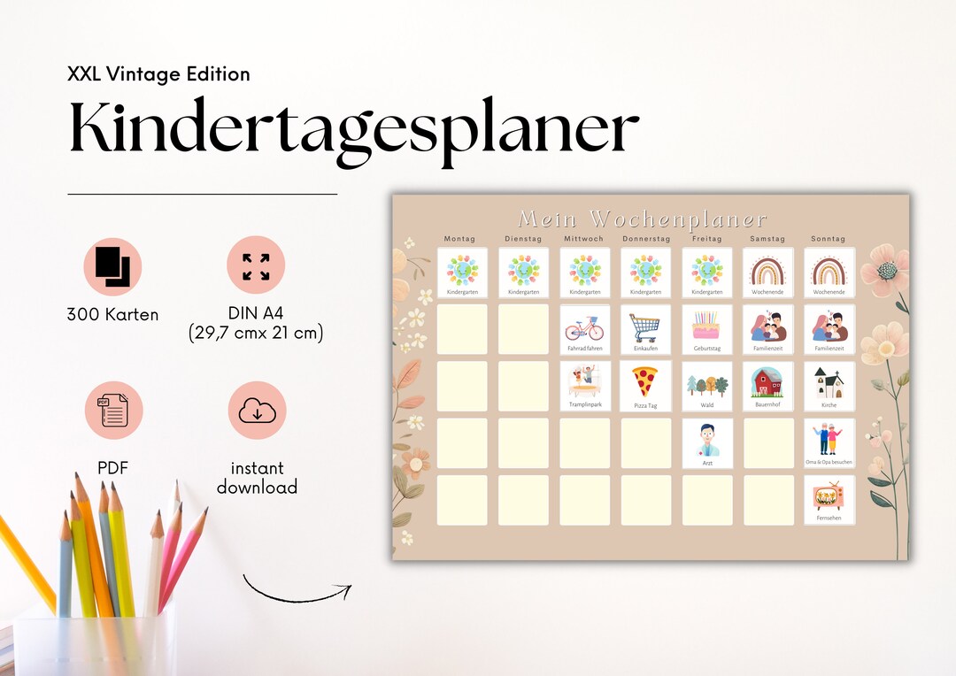 Children's Day Planner, Montessori Day Planner, Weekly Plan Child ...