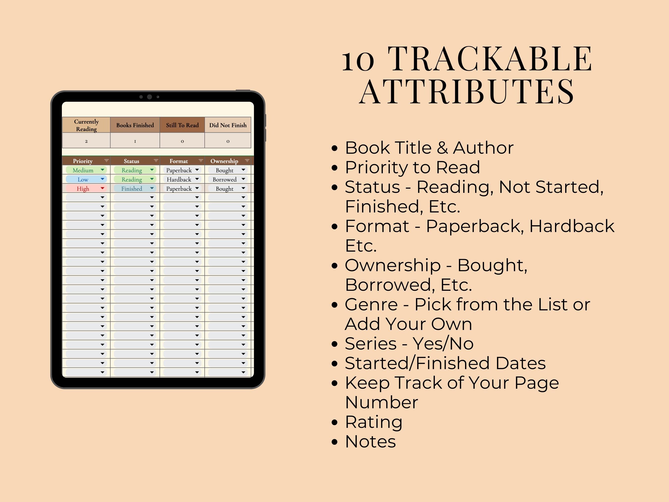 Simple Reading Tracker Google Sheets Book Tracker Spreadsheet for Avid ...