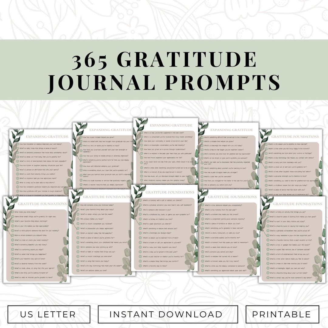 Gratitude Journal Printable Daily Reflection Guide Download Mindfulness ...