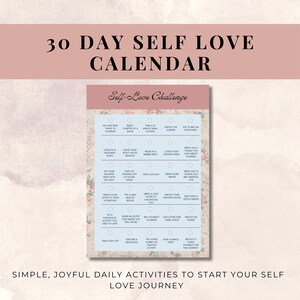 30-day Self Love Challenge Printable Vintage Floral Self Care Calendar ...
