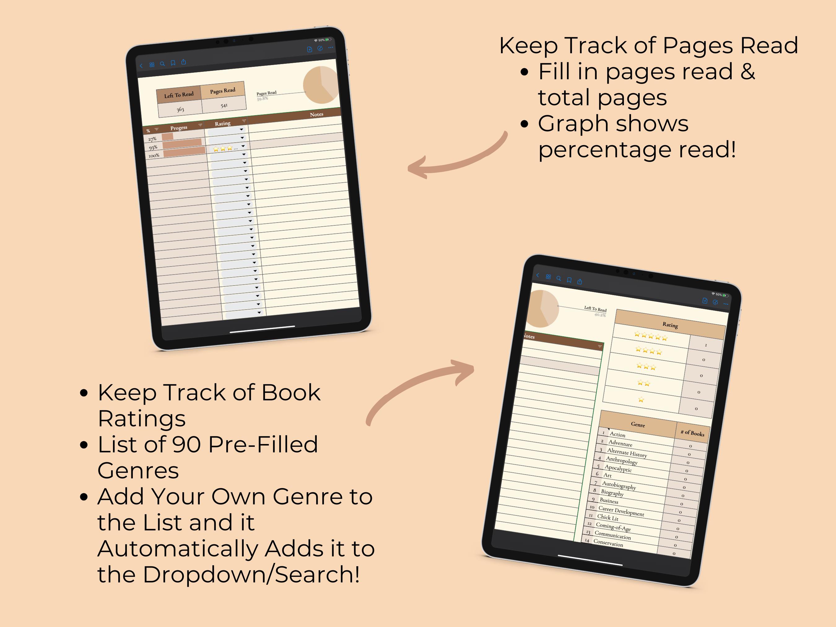 Simple Reading Tracker Google Sheets Book Tracker Spreadsheet for Avid ...