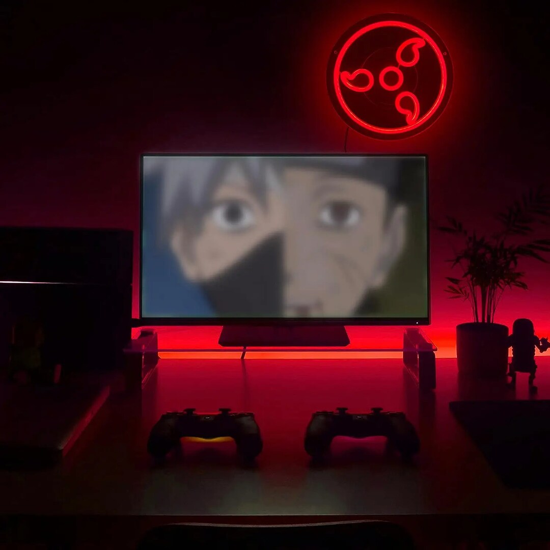 Anime Red Eyes Sharingan Neon Wall Light Bedroom Light Wall Decor Anime ...