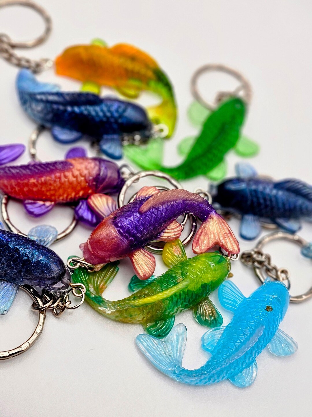 Koi Fish Resin Keychain, Animal Decor, Gift for Her, Animal Lover ...