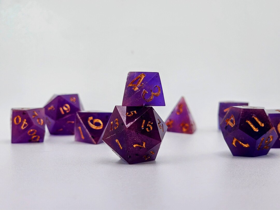 Not What It Seems Dnd 9pcs Sharp Edge Resin Dice Set, Polyhedral Dice ...