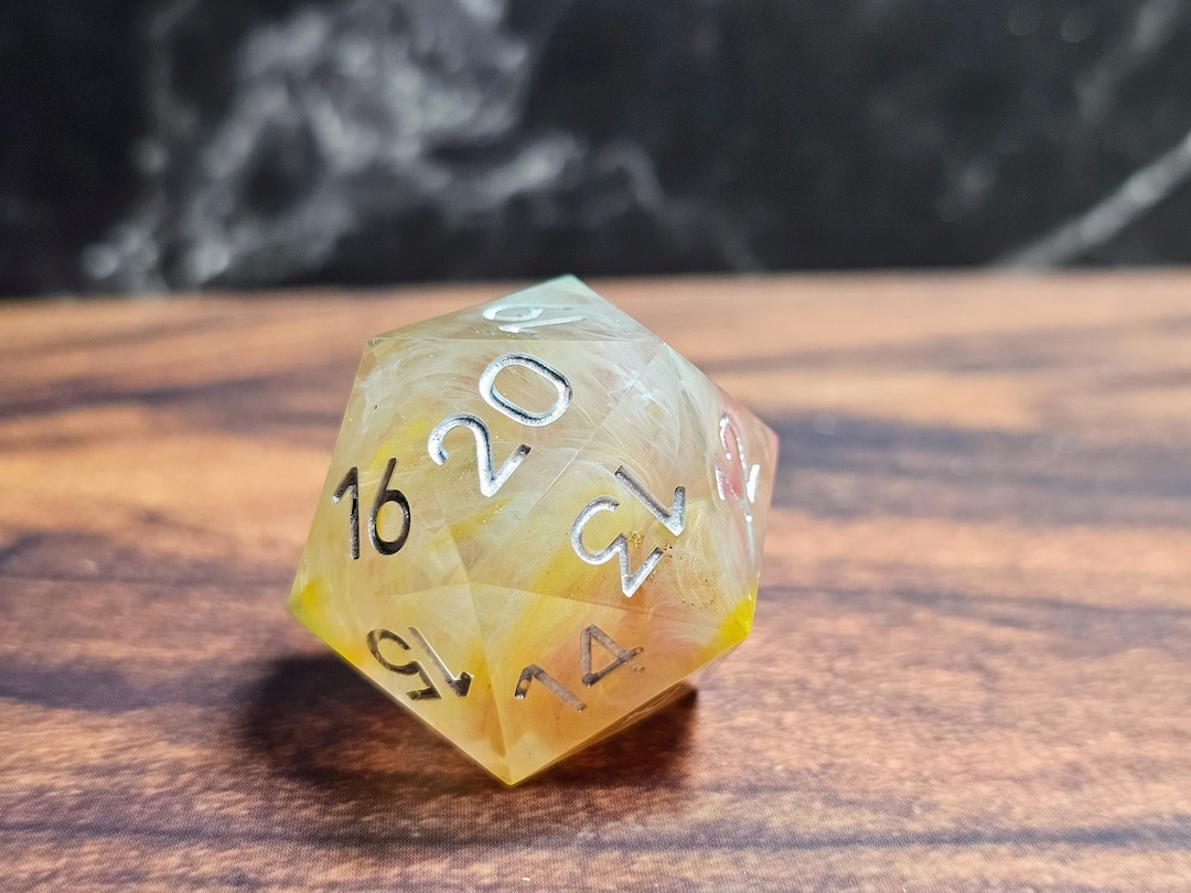 Aura of Wind, Spindown 33mm Jumbo D20, Big Dice, Sharp Edge, Handmade ...