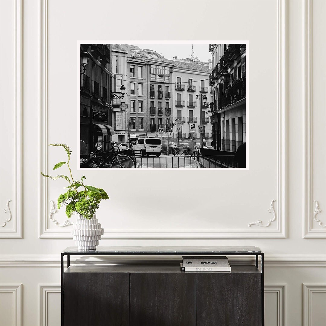 Black and White Madrid Streets Print Madrid Print Spain Print Black and ...
