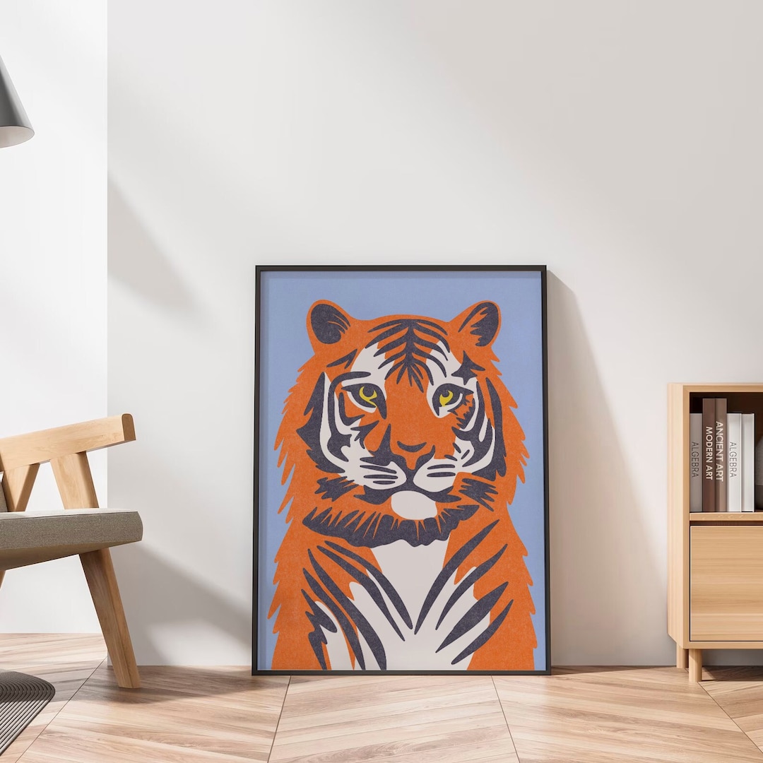 Tiger Poster: Maximalist Preppy Room Decor (digital Download) - Etsy