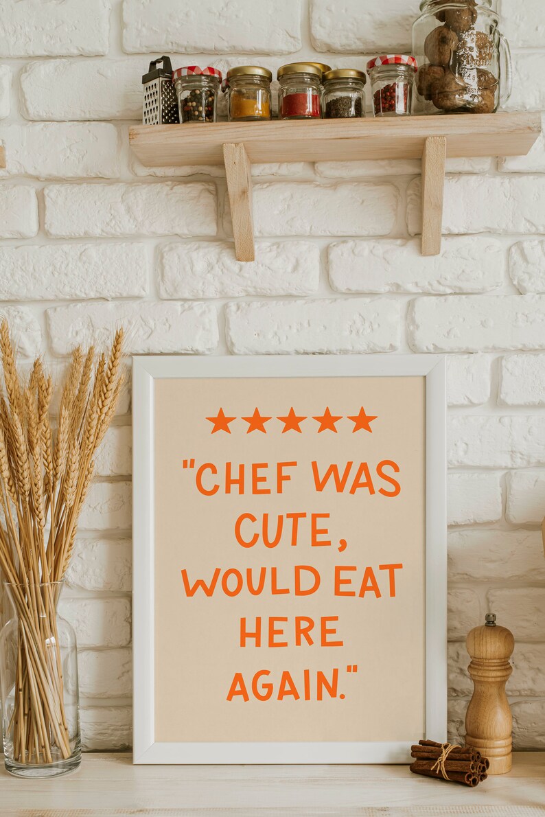 Aesthetic Kitchen Decor Cute Cooking Art Kitchen Wall Art, Chef Print ...
