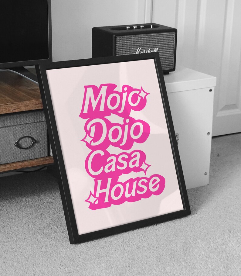Mojo Dojo Casa House Poster Pink Preppy Decor Digital Wall - Etsy