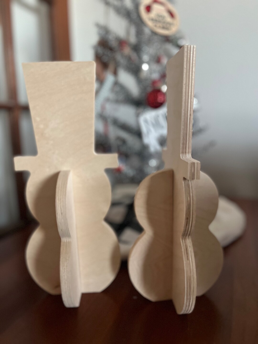 Set of 2 - Tall Wooden Snowmen - Etsy