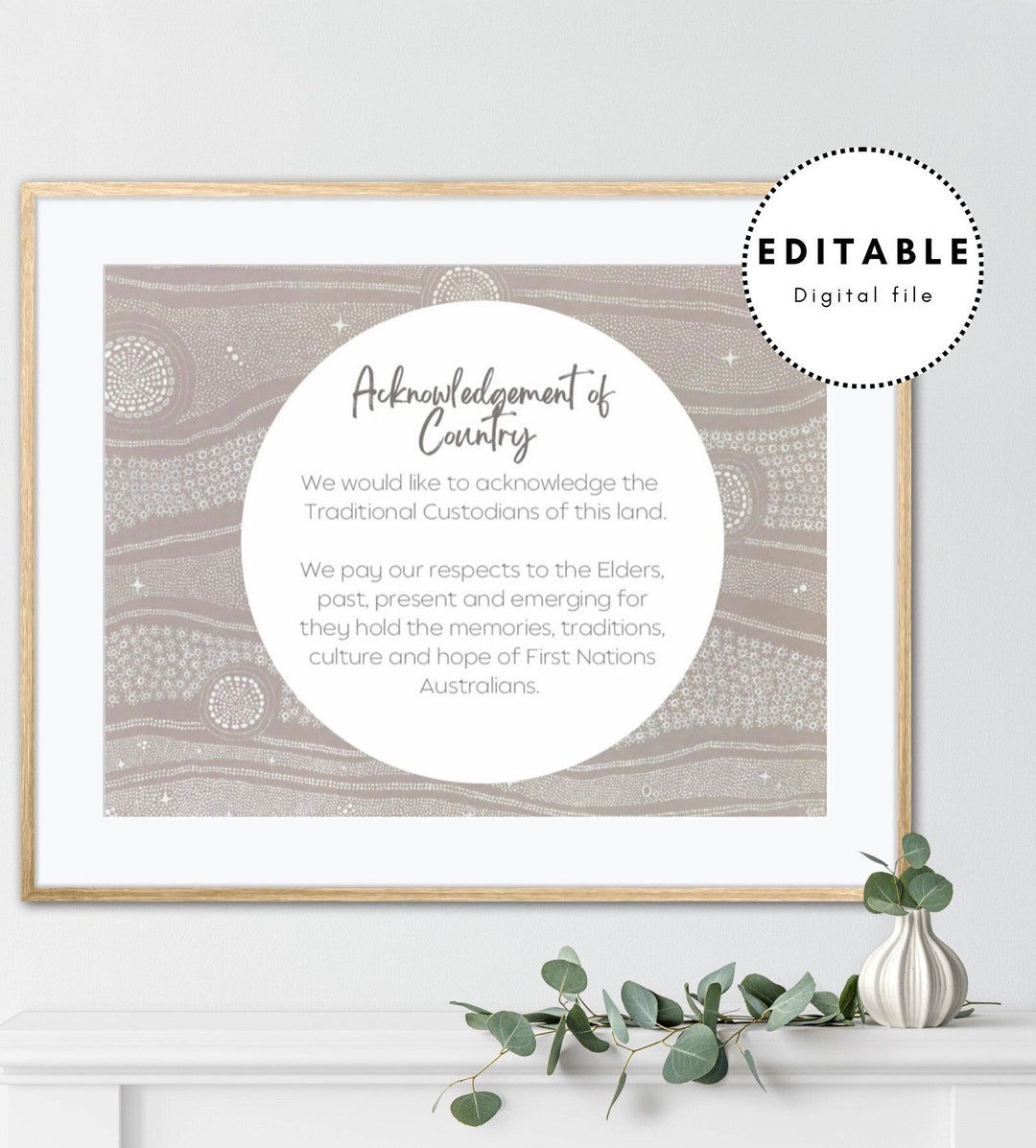 Editable Acknowledgement of Country Sign digital File - Etsy UK
