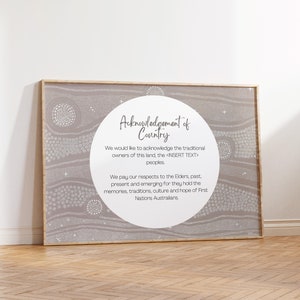 Aboriginal Art Downloadable Print Acknowledgment of Country - Etsy