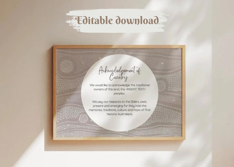 Aboriginal Art Downloadable Print Acknowledgment of Country - Etsy ...