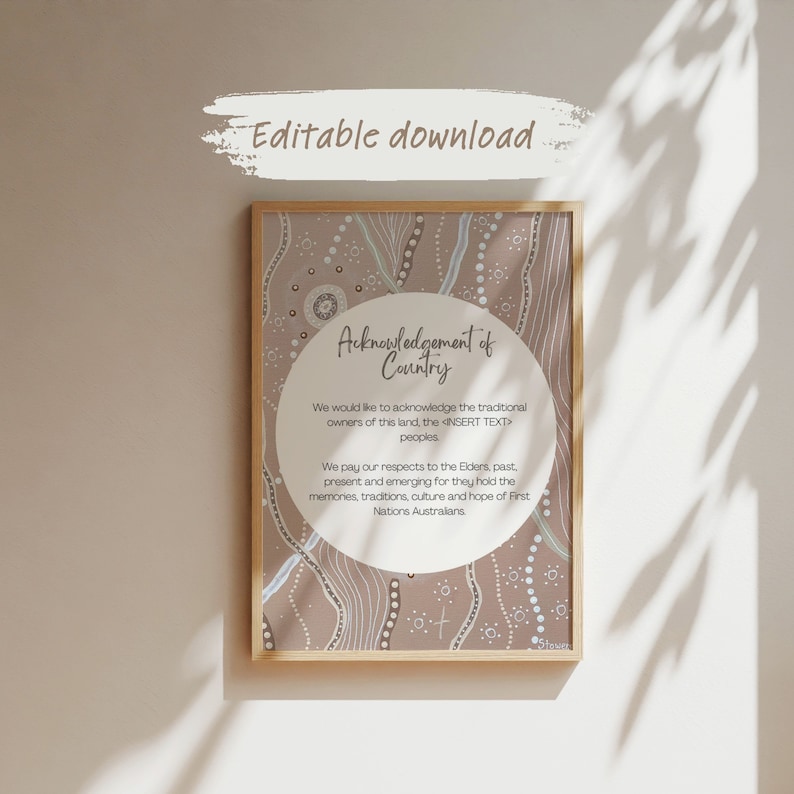 Aboriginal Art Downloadable Print Acknowledgment of Country - Etsy ...