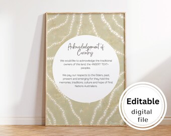 Aboriginal Art Downloadable Print Acknowledgment of Country - Etsy