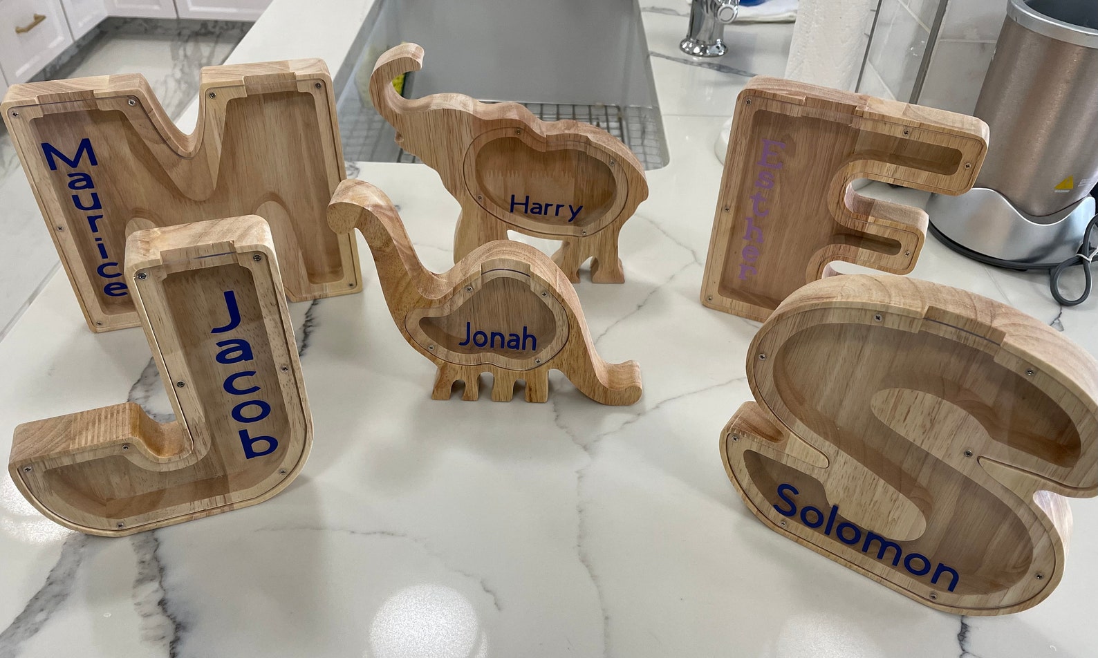 Piggy Banks Personalized Wooden Coin Banks Initial Letter - Etsy