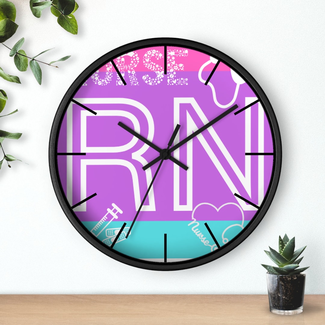 RN Pride: Purple 10-inch Wall Clock for Nurses, Nurse Gift, RN Gift ...