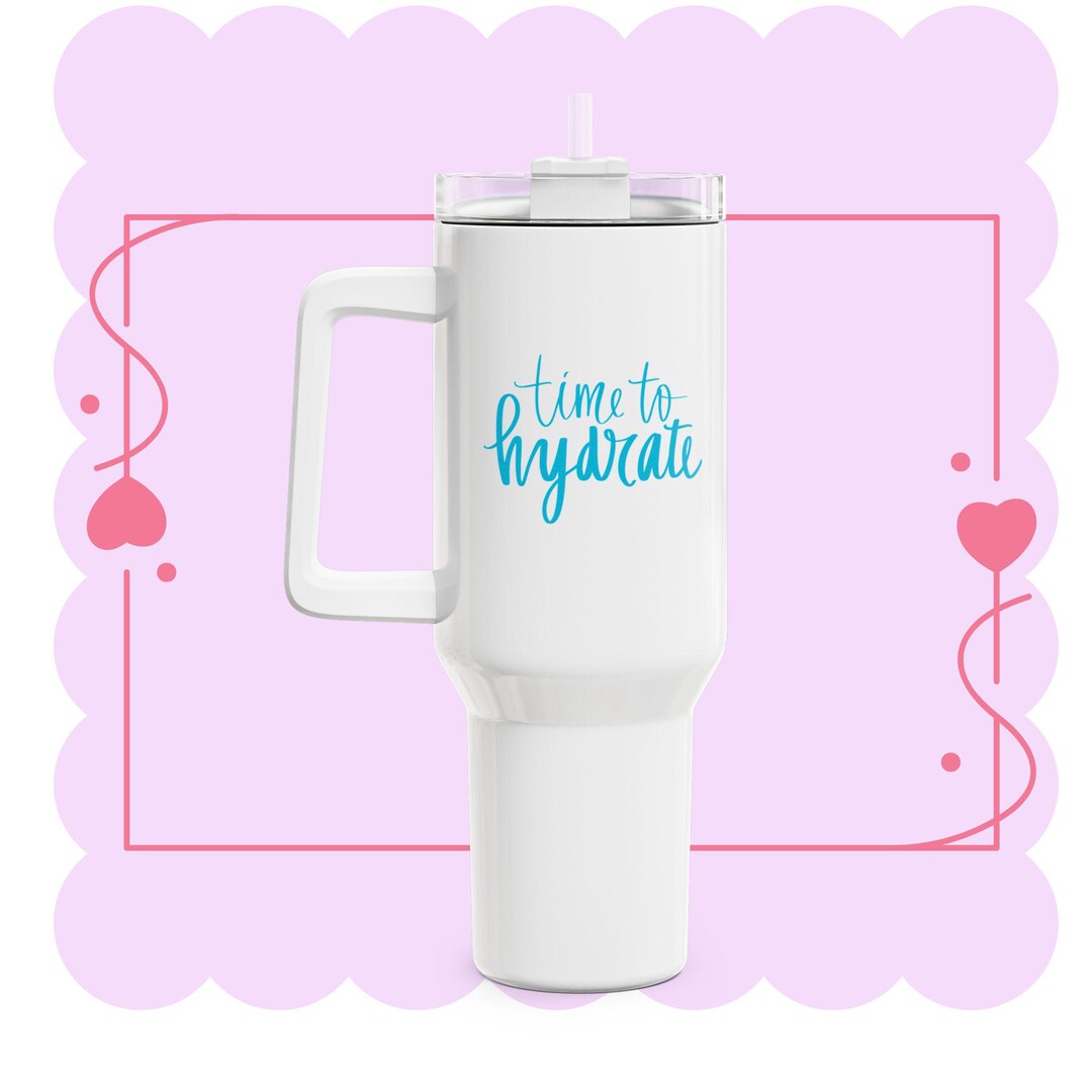 Hydrate Tumbler, 40oz - Water Drop Design, Water Bottle, Travel Flask ...