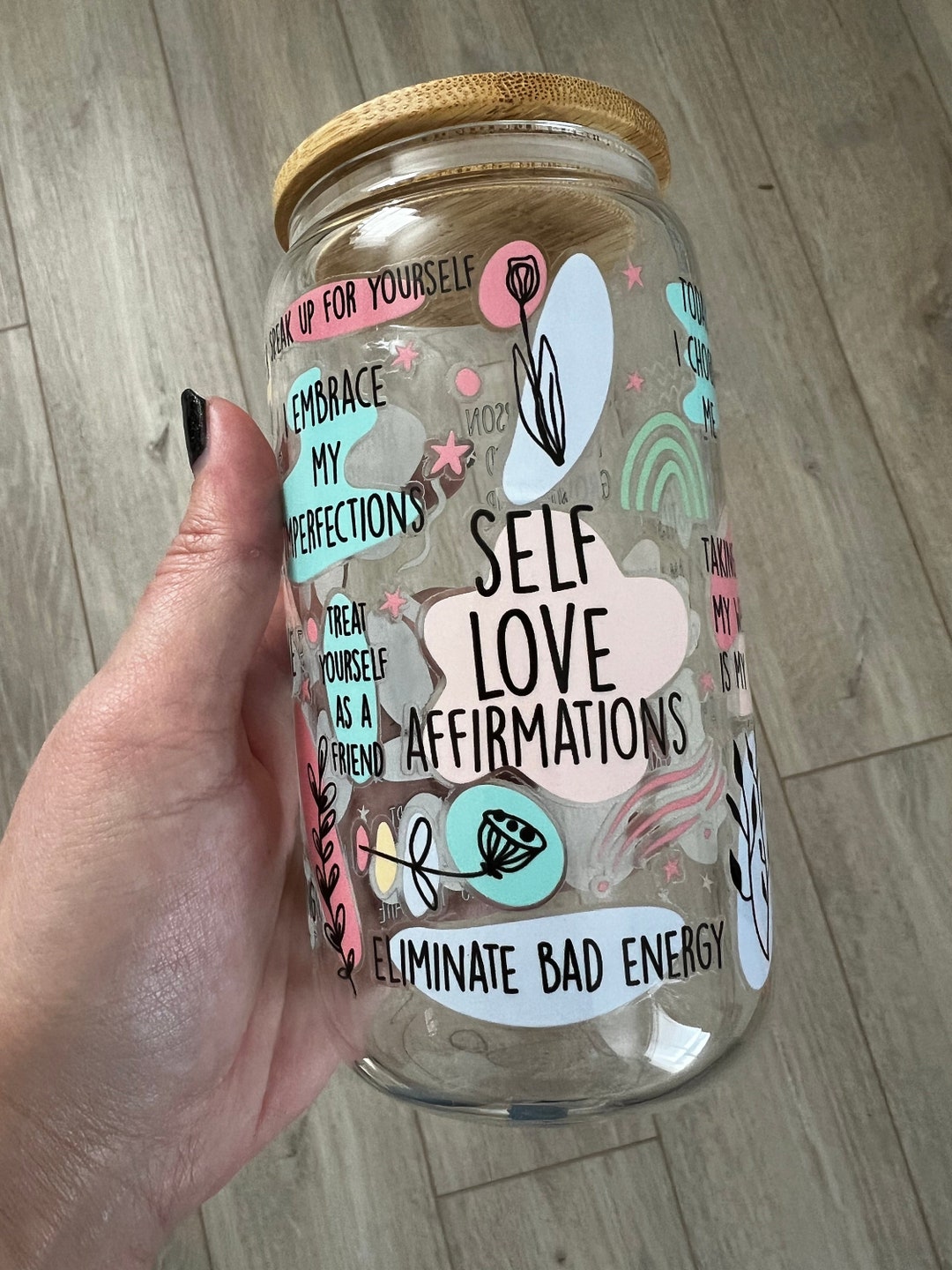 Self Love Affirmations 16 Oz Beer Can Glass - Etsy
